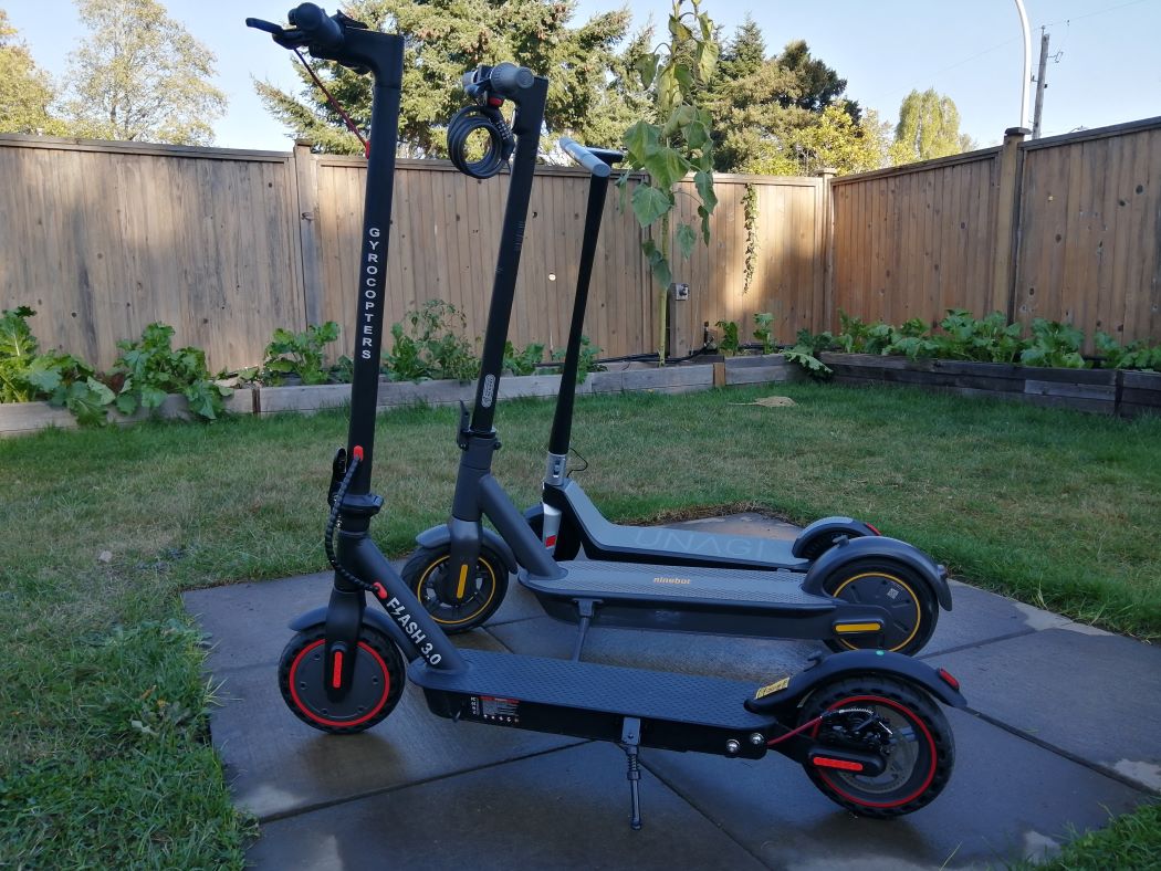 E-scooter comparison: Segway Ninebot, Gyrocopters Flash 3.0, and Unagi ...